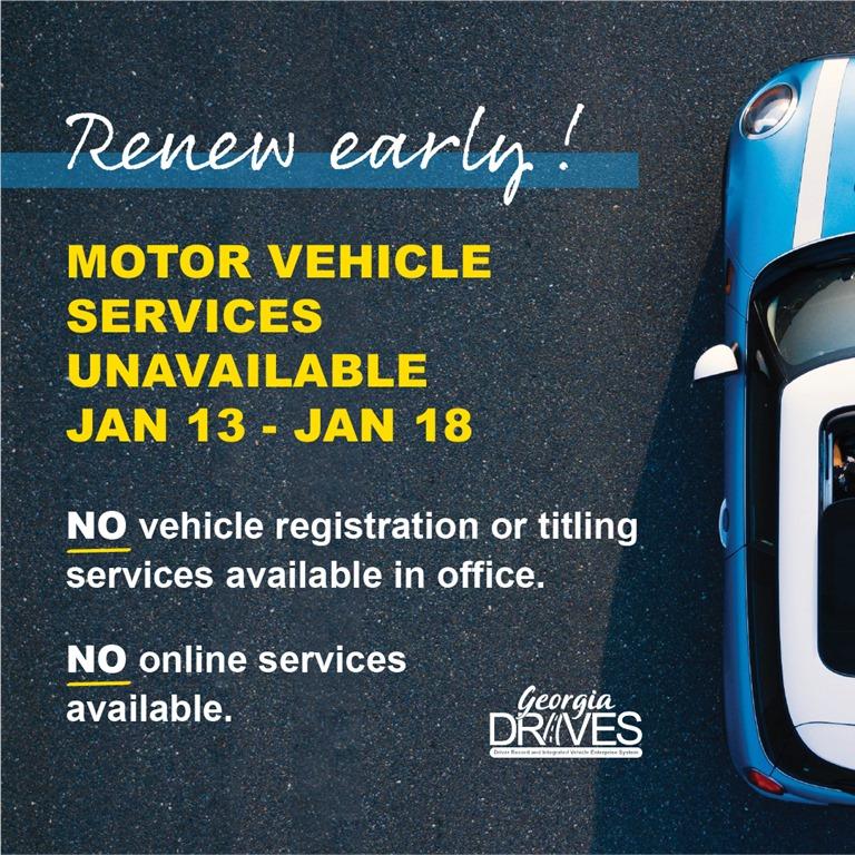 Motor Vehicle Services Unavailable | Putnam County Georgia
